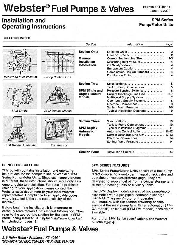 Websterâ Fuel Pump & Valves – Documentation
